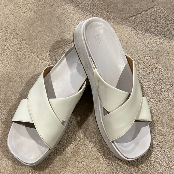 UGG | Shoes | Patent Leather White Slides | Poshmark